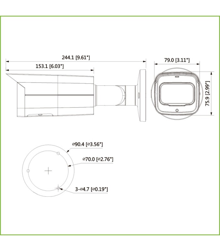 Dahua IPC-HFW5442T-AS-LED - Cámara Tubular IP H265 AI 4M DN WDR140dB Starlight+ LED20m 2.8mm ...